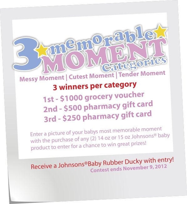 GREAT PRIZES TO BE WON with Johnson's® Baby Memorable Moments Photo ...